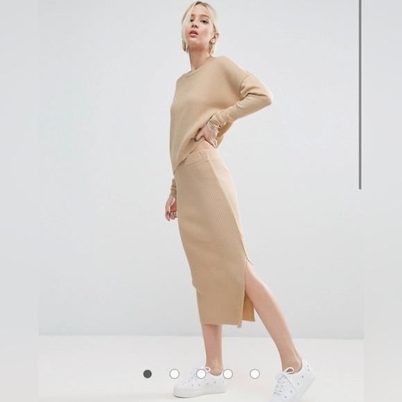 ASOS | Skirts | Nwt Asos Ribbed Knitted Midi Skirt | Poshmark